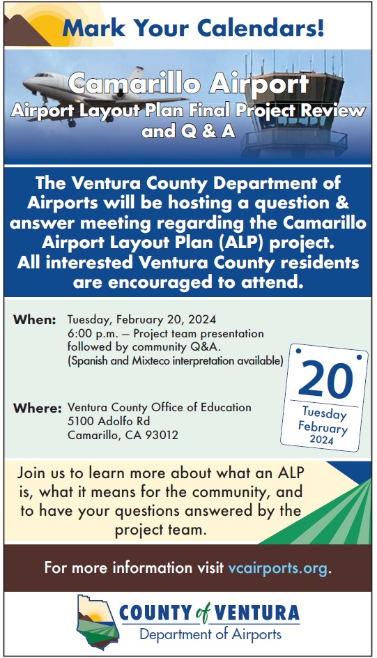 Reminder: Ventura County Department of Airports to Host Camarillo ...